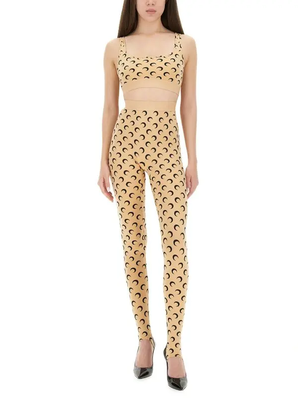 MARINE SERRE Moon Leggings - Cream