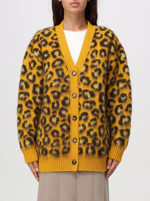 Bottega Veneta Leopard Print Mohair Blend Cardigan - Brown