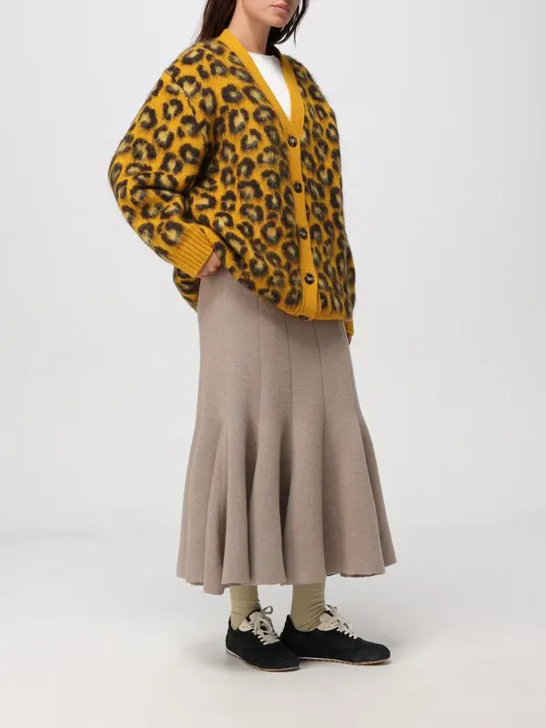 Bottega Veneta Leopard Print Mohair Blend Cardigan - Brown