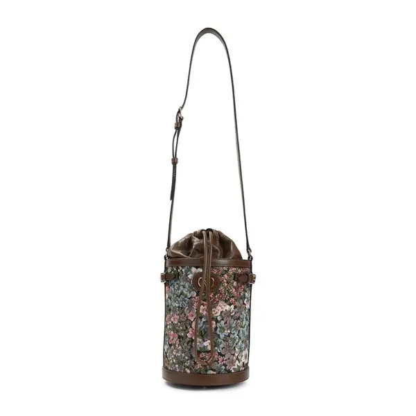 Valentino Garavani Floral Print Cotton Bucket Shoulder Bag