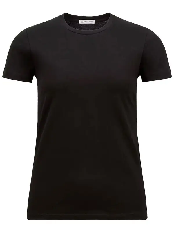Moncler Logo Patch Cotton Jersey T-shirt - Black