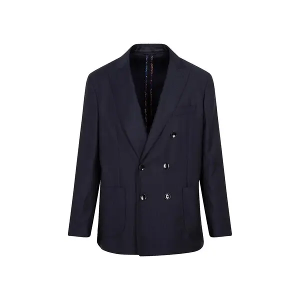 Etro Virgin Wool Pinstripe Double-breasted Jacket