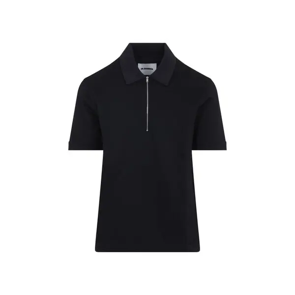 JIL SANDER Knitted Collar Polo - Blue