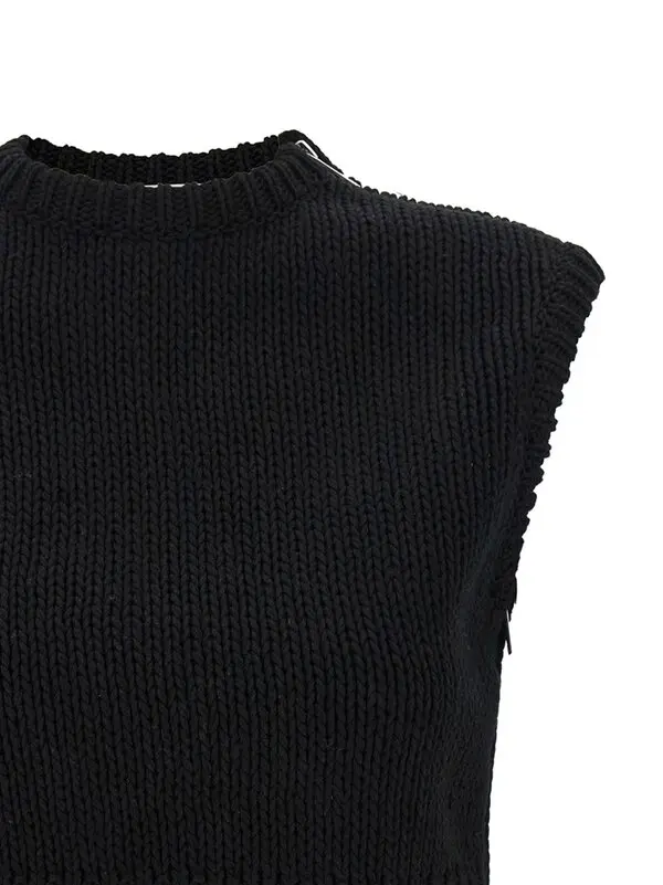 Max Mara Msvolto Shaved Cotton Zip Detail Cropped Sweater