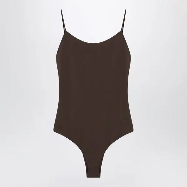 Jacquemus Cabana Swimsuit With Ruffles - Brown