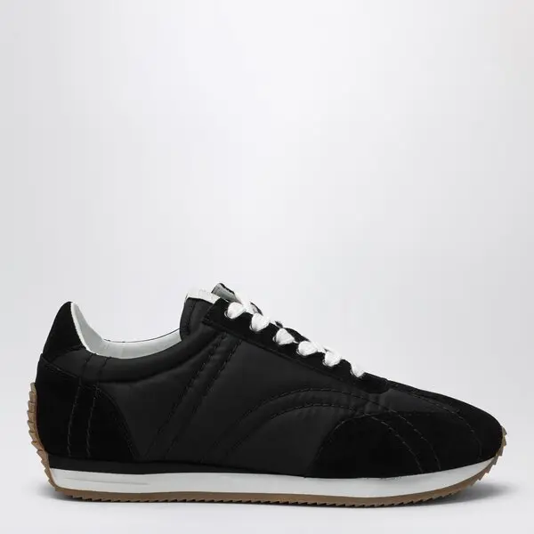 TOTEME Suede And Fabric Lace-up Sneakers - Black