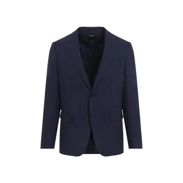 Zegna Oasi Navy Linen Jacket - Blue