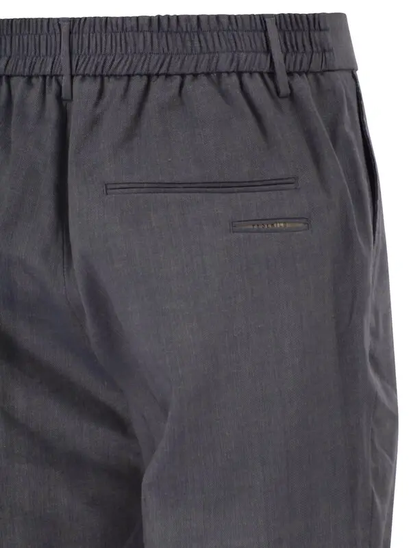 Peserico Linen And Wool Blend Tailored Trousers