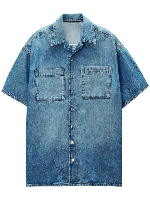 Alexander Wang Boxy Denim Shirt Dress - Blue