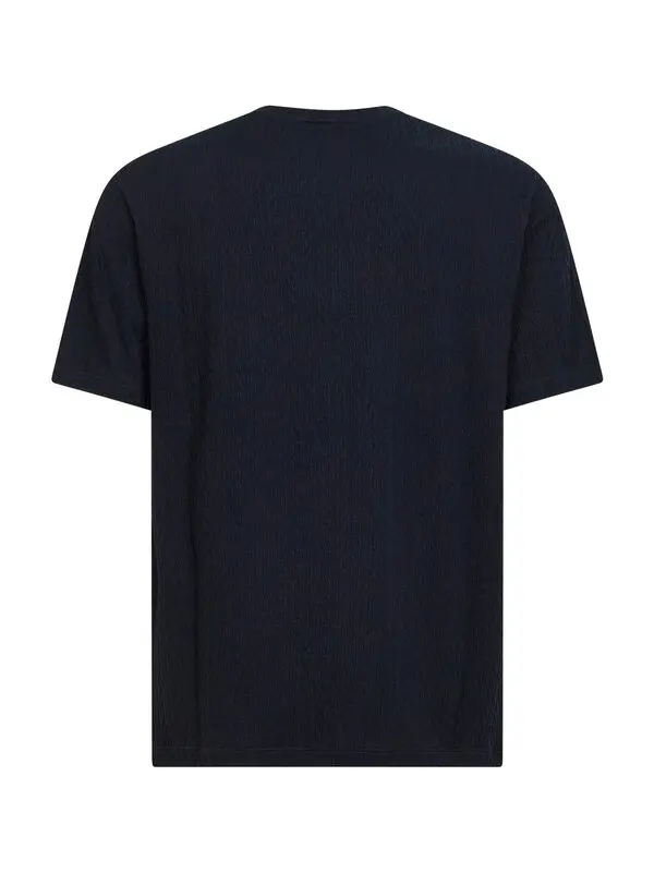 Giorgio Armani Dark Navy Asv Embossed Viscose Blend T-shirt