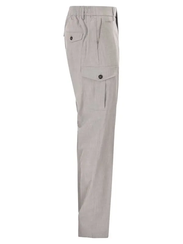 Peserico Tailored Cargo Trousers In Stretch Technical Fabric