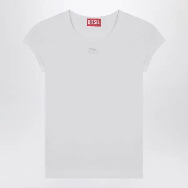 DIESEL® Ribbed Crewneck T-shirt With Laser-cut Logo