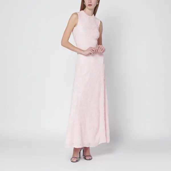 ROTATE BY BIRGER CHRISTENSEN Long Mesh Dress - Pink