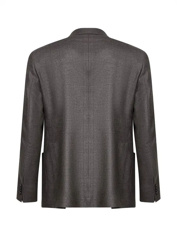 Tagliatore Tobacco Silk And Wool Vesuvio Double-breasted Blazer