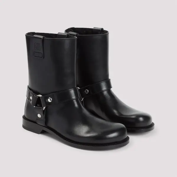 Loewe Campo Biker Shearling Boots - Black