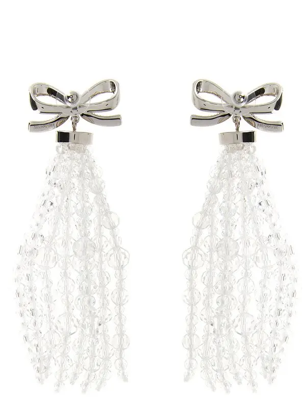 SELF-PORTRAIT Bow Beaded Waterfall Earrings