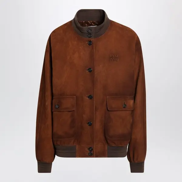 Miu Miu Waxed Suede Leather Jacket