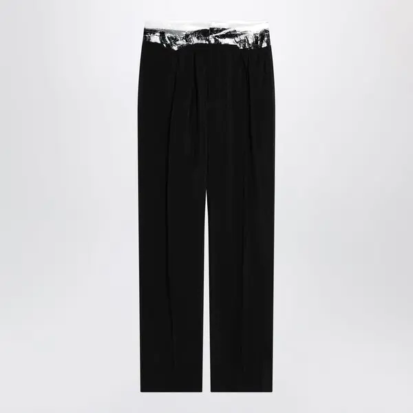 MAISON MARGIELA Cupro Pants With Tape-detail Waistband - Black