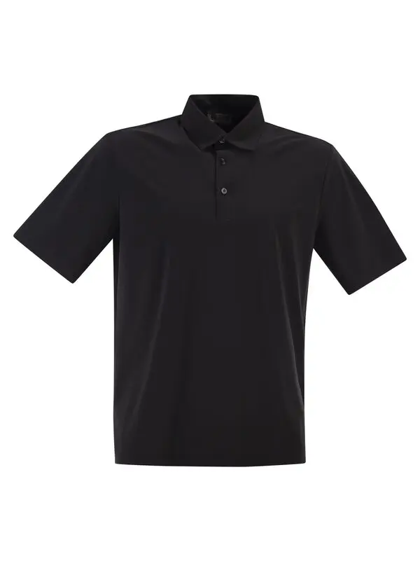 Herno Technical Functional Fabric Polo Shirt - Black