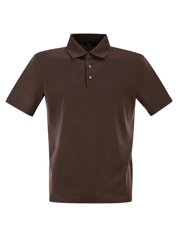 Herno Cotton Jersey Polo Shirt - Brown