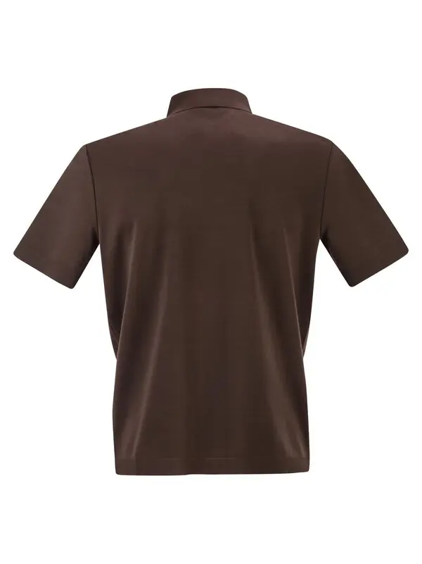 Herno Cotton Jersey Polo Shirt - Brown