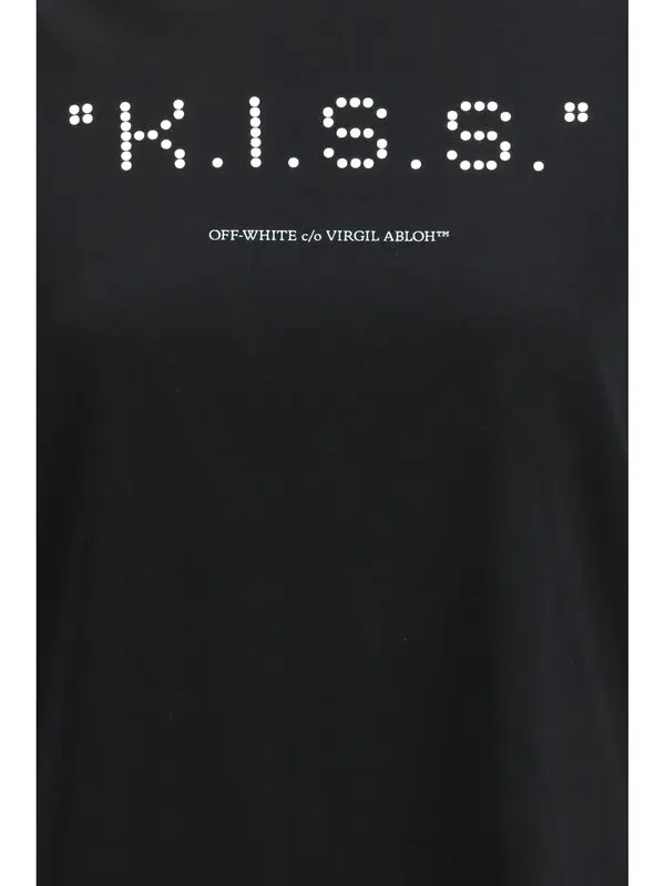 Off-White Kiss Quote Graphic T-shirt - Black