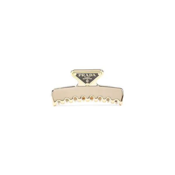Prada Golden Metal Hair Claw Clip - Silver
