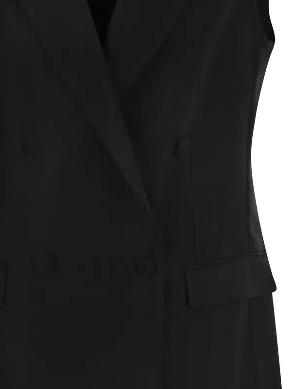 Tagliatore Double-breasted Linen Waistcoat - Black