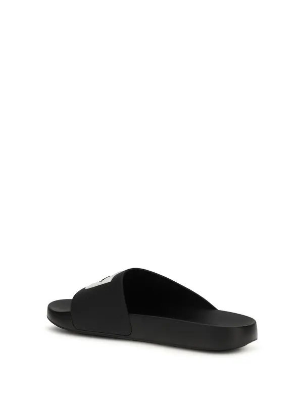 Givenchy Rubber Slide Mules With Logo Label - Black