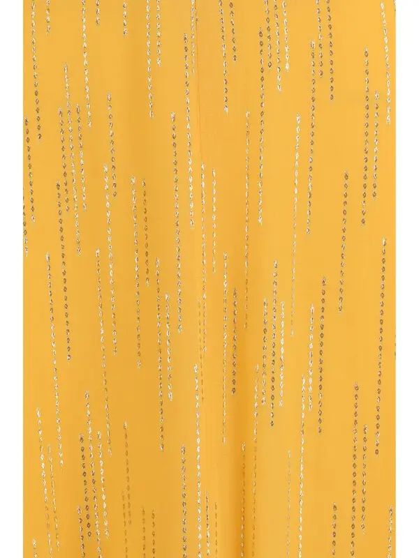 FORTE_FORTE Maxi V-neck Dress With Ruched Sleeves