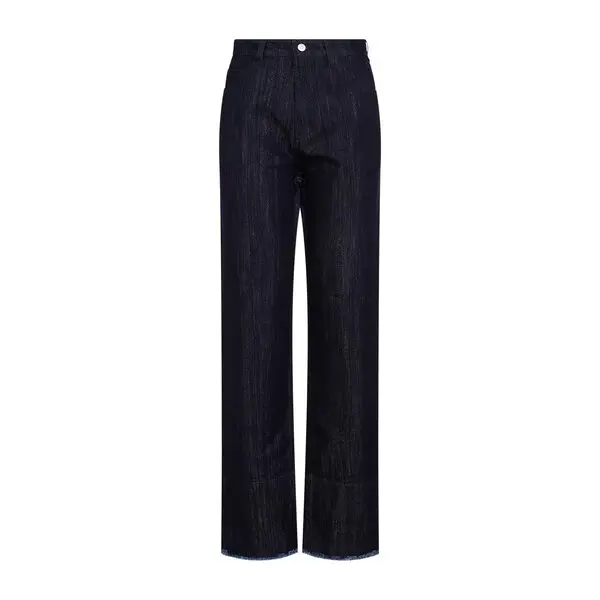 Victoria Beckham Cropped High Waist Tapered Jeans - Blue