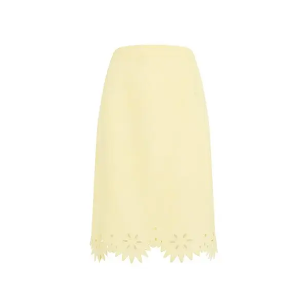 Bottega Veneta Grainy English Embroidery Midi Skirt - Multicolor