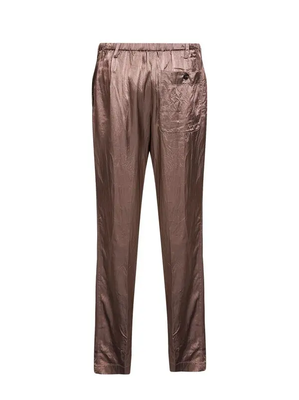 Dries Van Noten Old Rose Viscose And Cotton Straight-leg Trousers