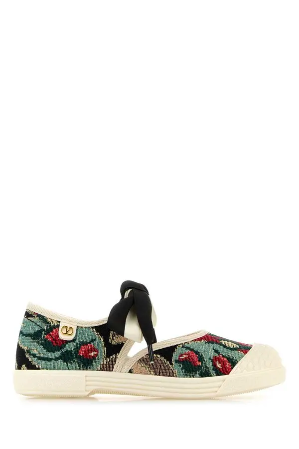 Valentino Garavani Embroidered Canvas Slip Ons - Multicolor