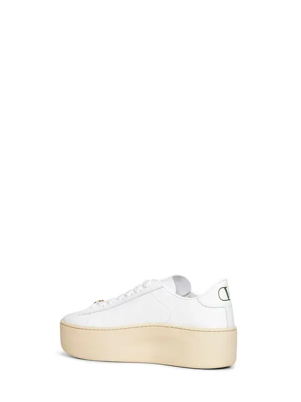 Valentino Garavani White Leather Platform Sneakers