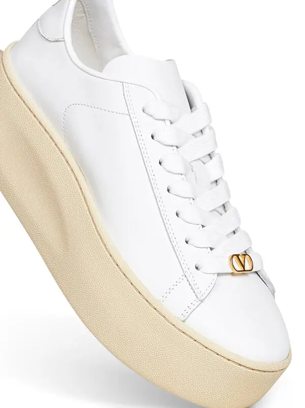 Valentino Garavani White Leather Platform Sneakers