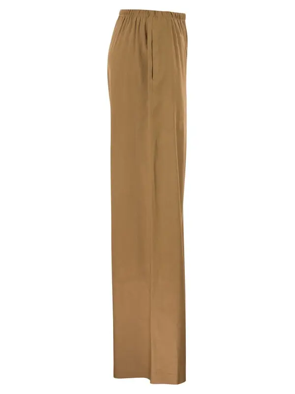 Max Mara Linen And Viscose Blend Wide-leg Trousers - Multicolor