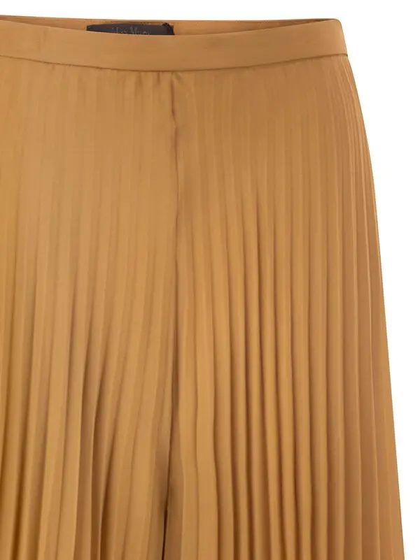 Max Mara Pleated Wide-leg Georgette Trousers - Multicolor