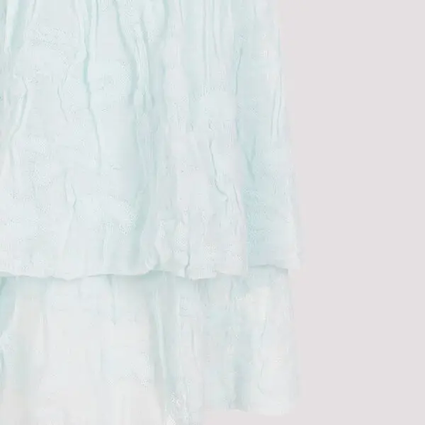 Bottega Veneta Ribbed Cotton Blend Midi Skirt With Flounces