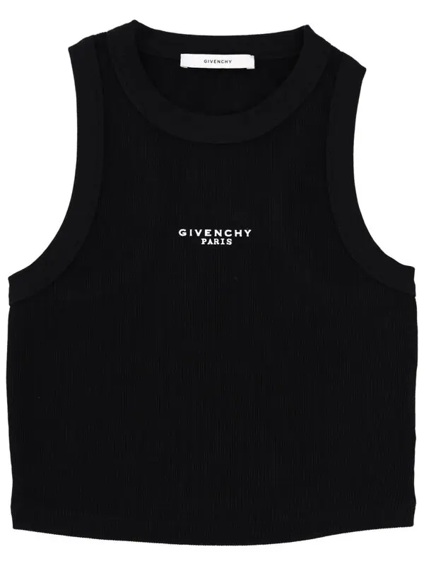 Givenchy Logo Detail Ribbed Cropped Top