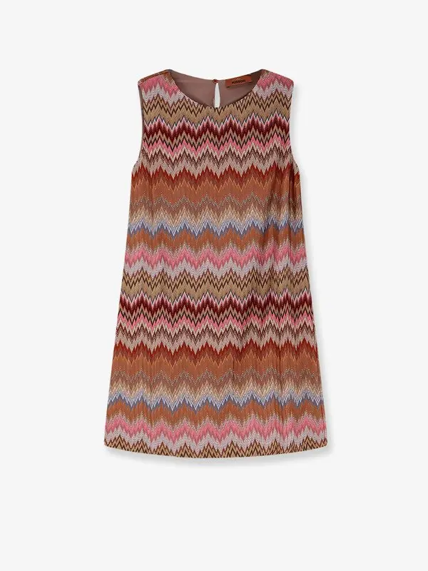 Missoni Sleeveless Crew-neck Viscose Dress - Multicolor