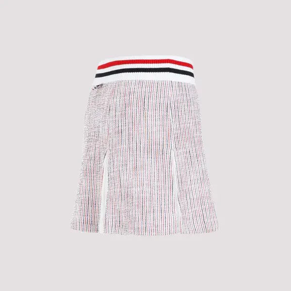 Thom Browne Pleated Mini Skirt With Striped Waistband