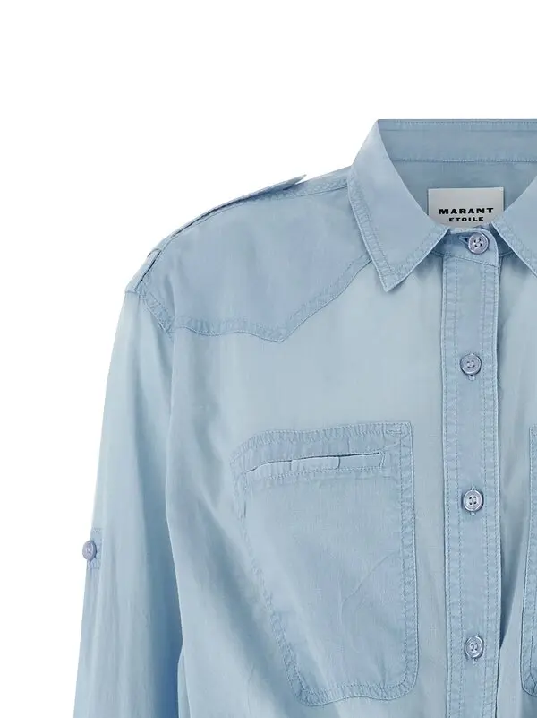 Isabel Marant Étoile Light Cotton Western Shirt With Tie Detail