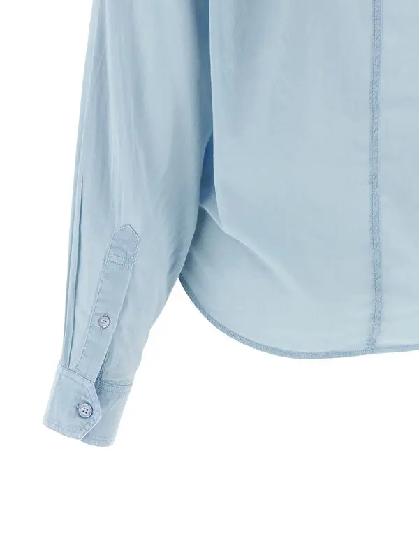 Isabel Marant Étoile Light Cotton Western Shirt With Tie Detail - Blue