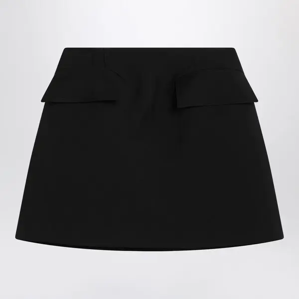 Alexander McQueen Wool Mini Skirt With Front Flap Details - Black