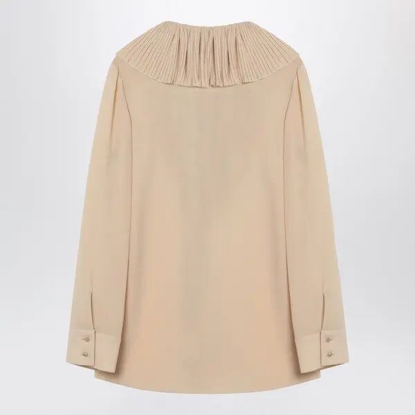 Saint Laurent Silk Blouse With Ruffle Detail