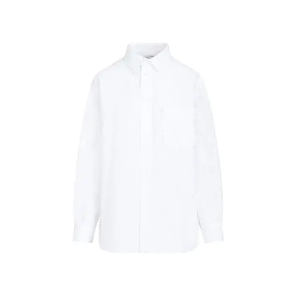 Bottega Veneta Cotton Shirt With Zigzag Detail - White