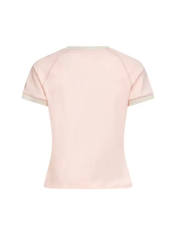 Moncler Light Pink Stretch Jersey Logo T-shirt - Multicolor