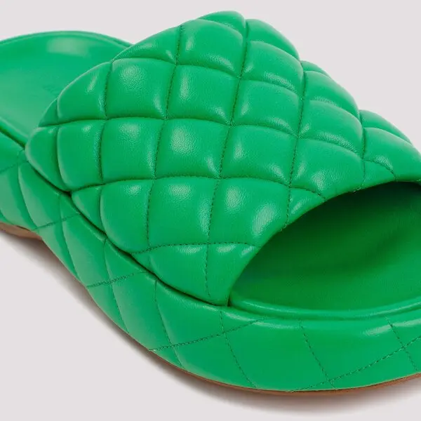 Bottega Veneta Padded Leather Platform Sandals - Green