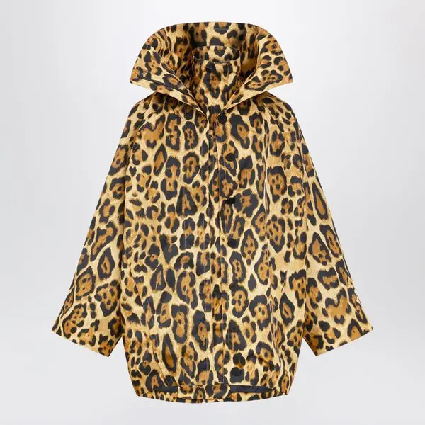 Alaïa Ocelot-print Layered Twill Coat - Brown